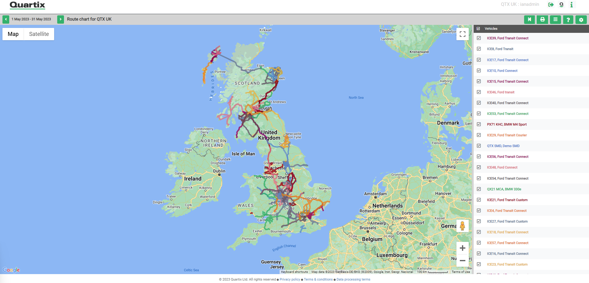 Reporting: Route chart (UK and US)