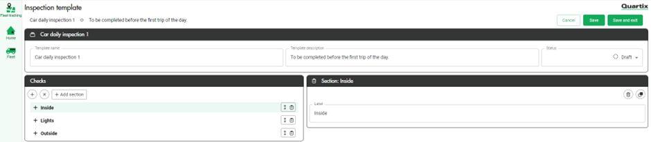 How-to: Create your own Quartix Check inspection template