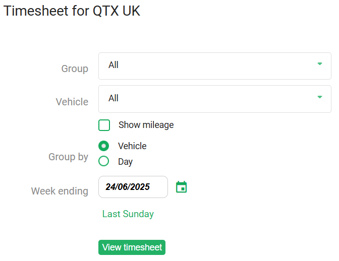 Reporting: Weekly timesheet (UK and US)